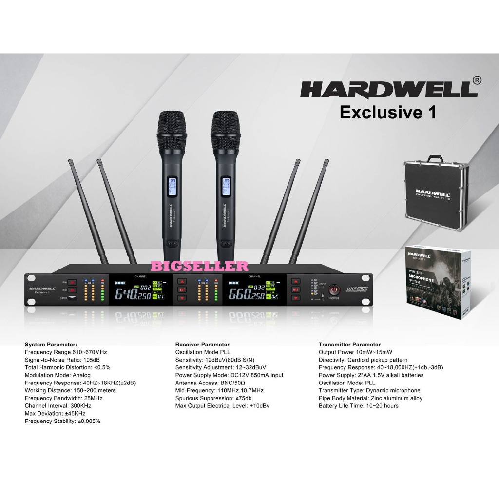 Jual MIC WIRELESS HARDWELL EXCLUSIVE 1 ORIGINAL MICROPHONE HARDWELL ...