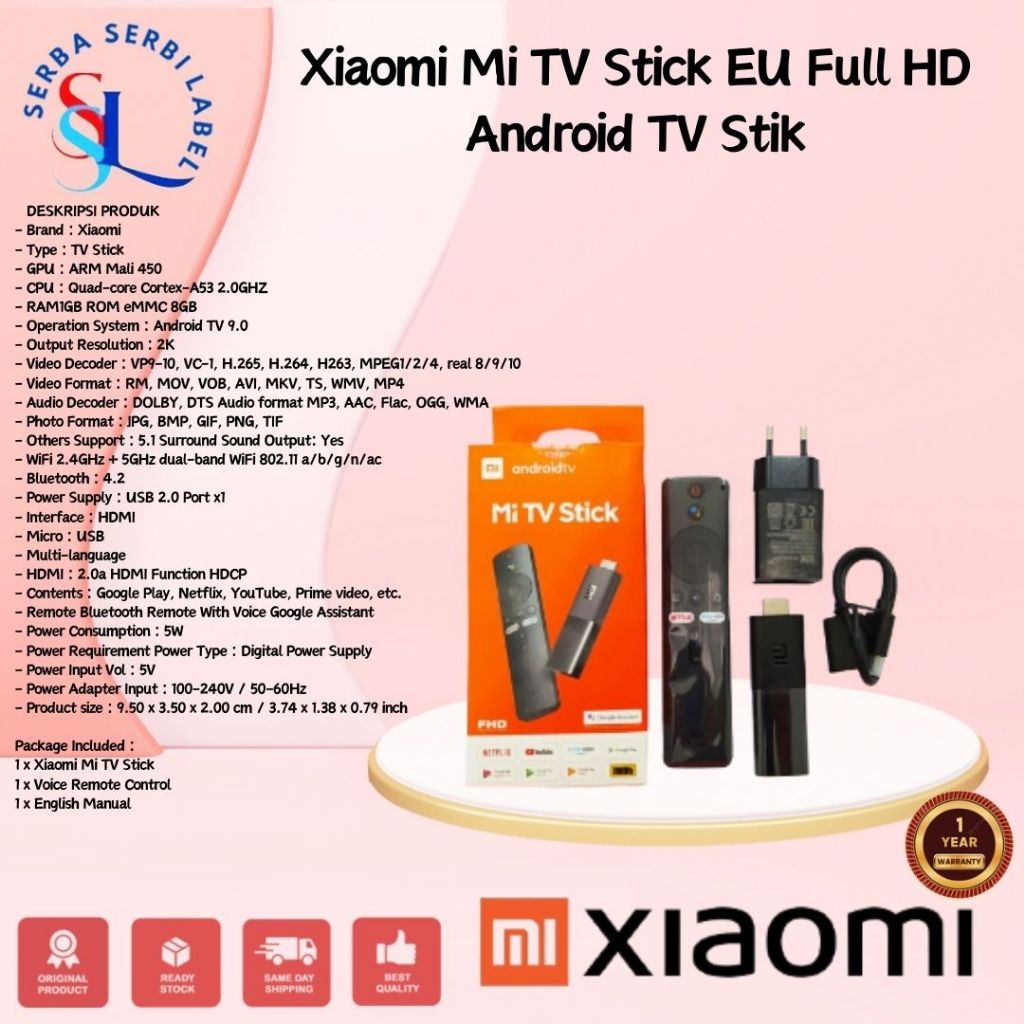 Jual Xiaomi Mi TV Stick EU Full HD - Android TV Stik ( MI STICK ...