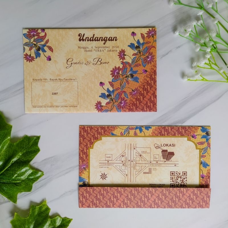 Jual Cetak Undangan Nikah / Undangan Khitan Motif Batik - 2207 | Shopee ...