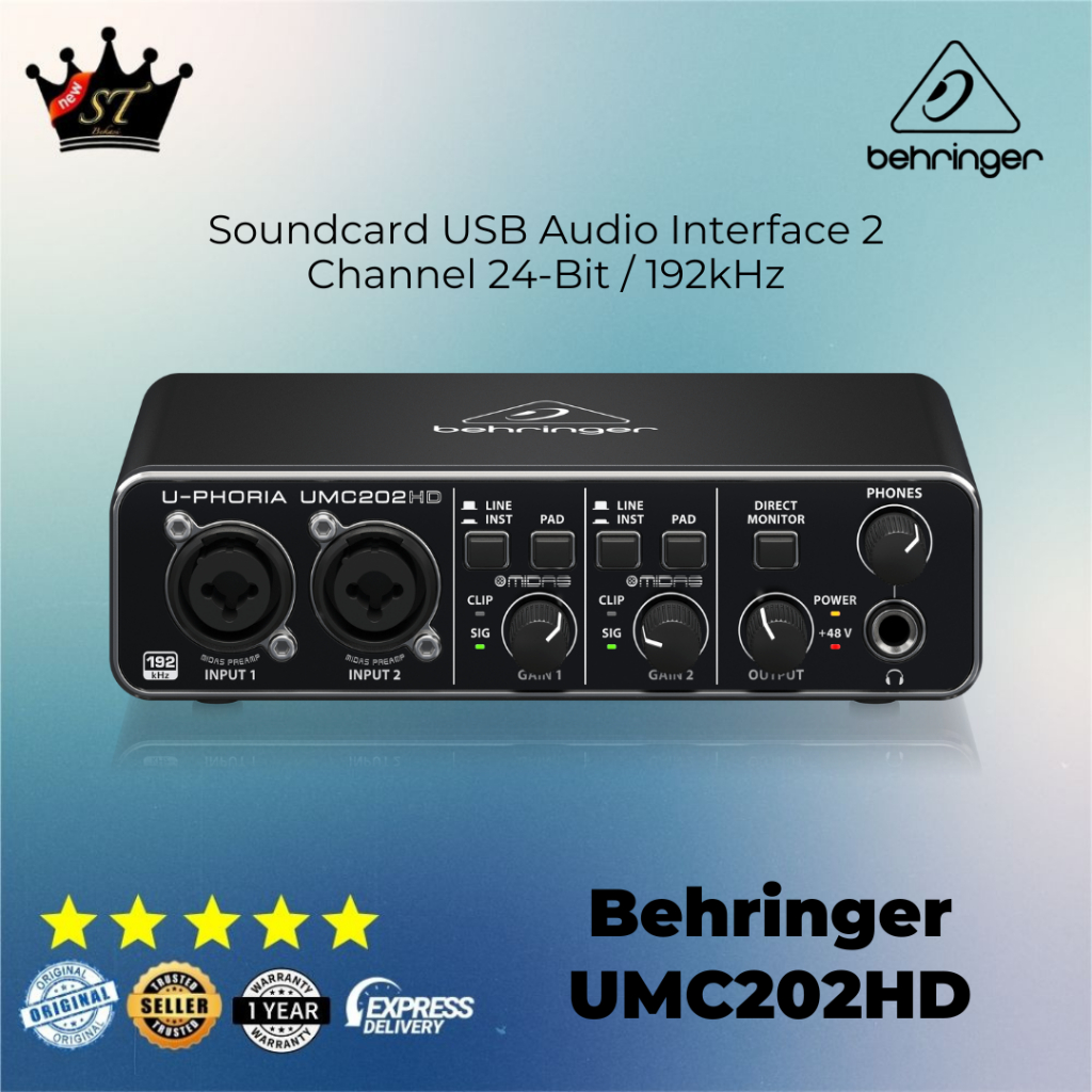 Jual Behringer UMC202HD UMC202 HD UMC-202 UMC 202 USB Audio Interface ...
