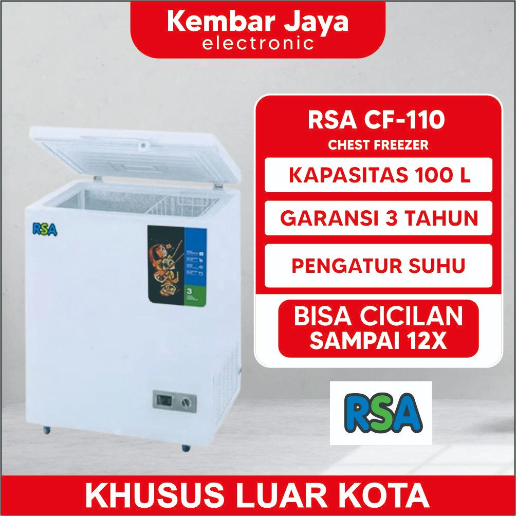 Jual CHEST FREEZER RSA TYPE CF 110 GARANSI RESMI (KHUSUS LUAR KOTA ...