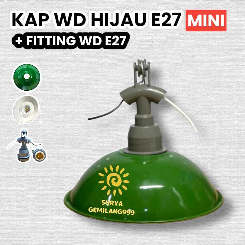 Jual Kap Lampu Jalan WD Hijau Mini Satu Set Gantung E27 / Fitting Besi | Shopee Indonesia