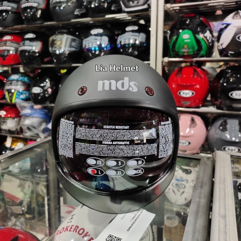 Jual Helm Retro MDS Magnum Solid Black Matt / MDS MAGNUM Hitam doff ...