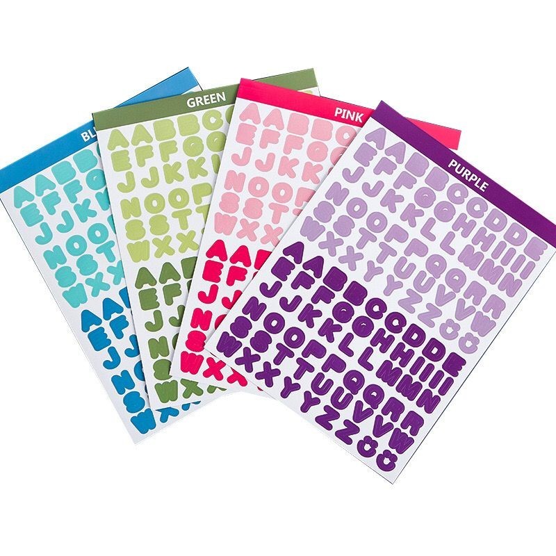 Jual DY PACK STICKER DIY ALPHABET NUMBER / STIKER ABJAD ANGKA WARNA ...
