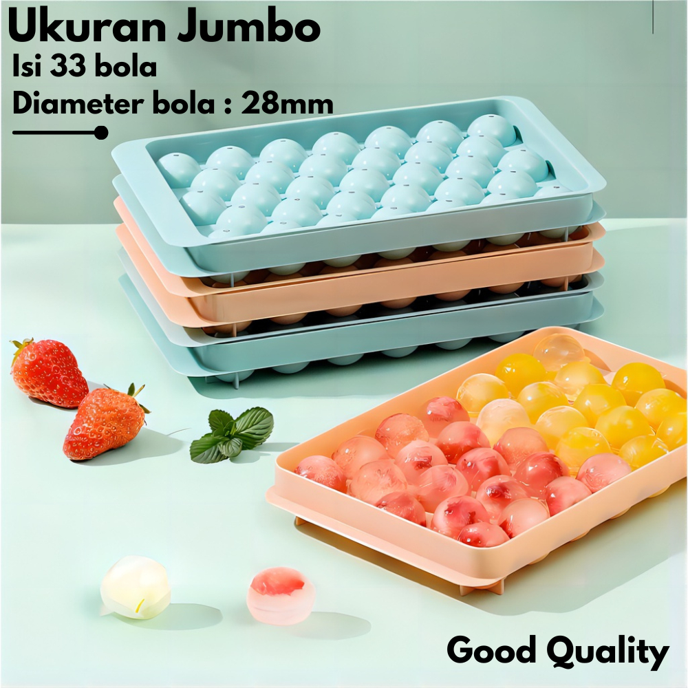 Jual Cetakan Es Batu Bulat 33 Lubang Diameter Kecil - Round Ice Cube ...