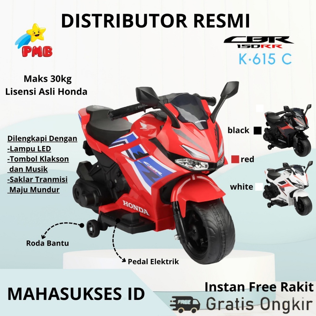 Jual MOTOR AKI ANAK PMBTOYS K615C LISENSI HONDA CBR 150RR MOTOR LISTRIK ...