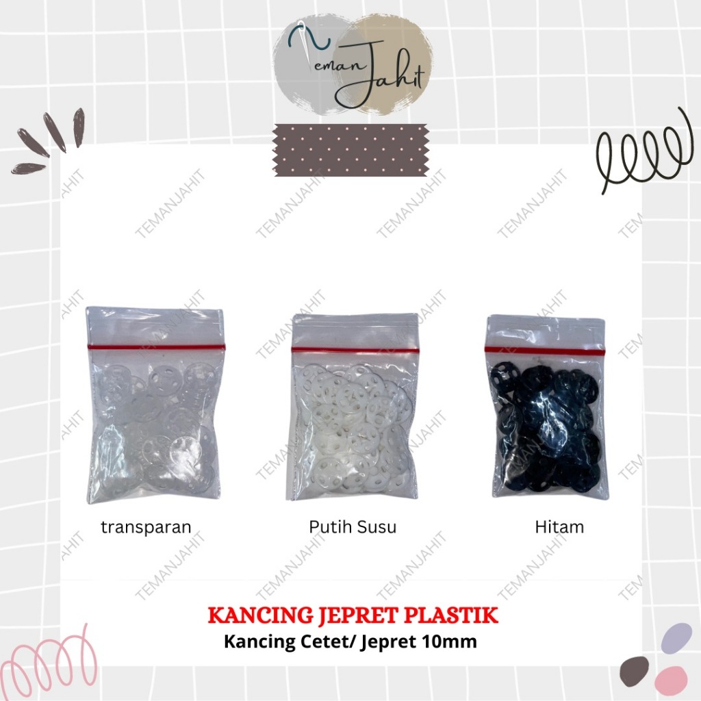 Jual Kancing jepret plastik 10mm isi 20 pasang / Kancing Cetet Plastik ...