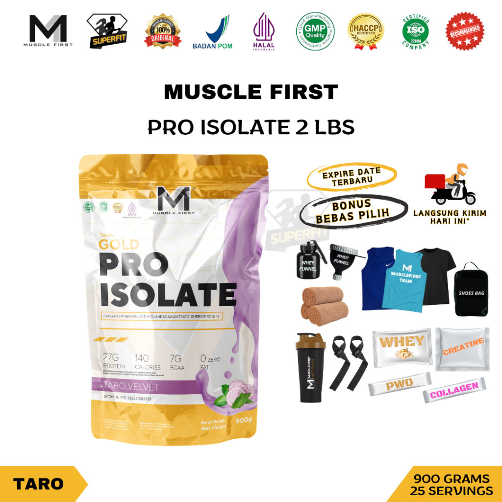 Jual M1 Muscle First Pro Whey Gold Isolate Protein 2 LBS 900 Grams -M1 ...