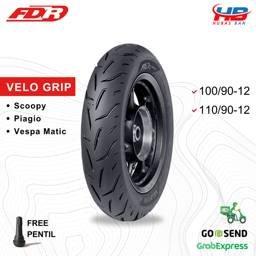 Jual Ban Motor Scoopy Ring 12 Freego FDR Velogrip 100/90 110/90 ban ...