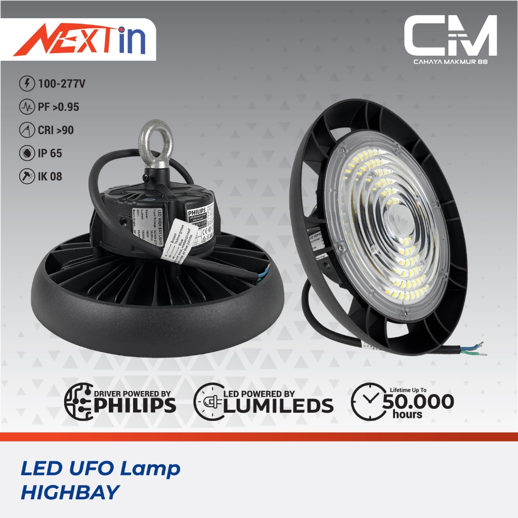 Jual Nextin LED HighBay UFO Lumileds Driver Philips high bay 100W 150W 200W lampu gudang ...