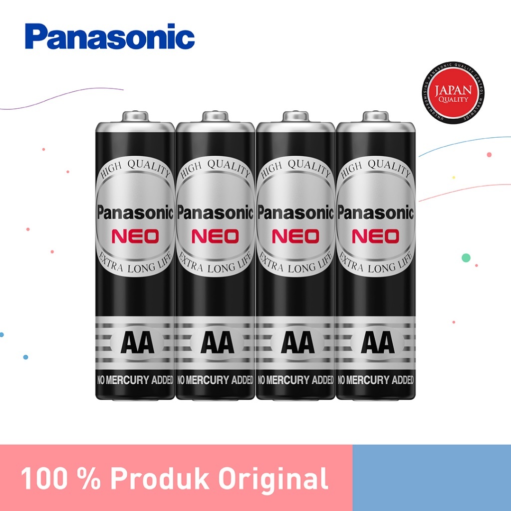 Jual Panasonic Baterai AA Manganese Neo Hitam 4Pcs Manganese Battery Size A2 | Shopee Indonesia