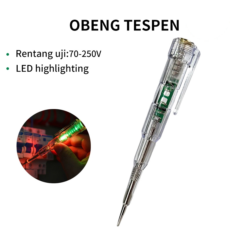 Jual ISKU Obeng Tespen Listrik LED /Tester TesPen Obeng Tes with Dual ...