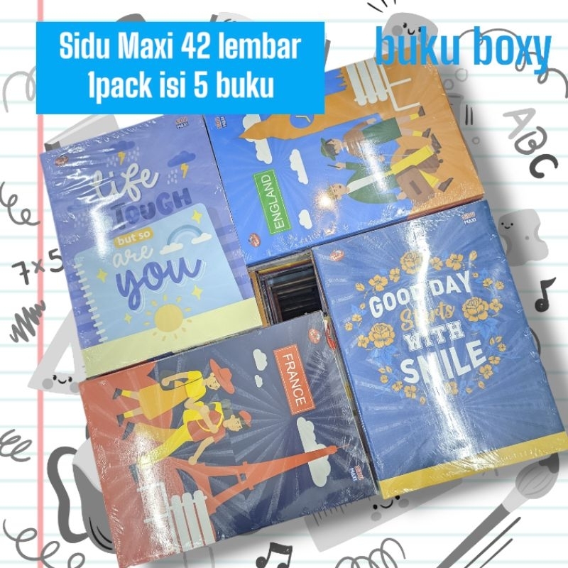 Jual (1 PACK) Buku Tulis Boxy SIDU MAXI 42 lembar isi 5 BUKU | Shopee Indonesia