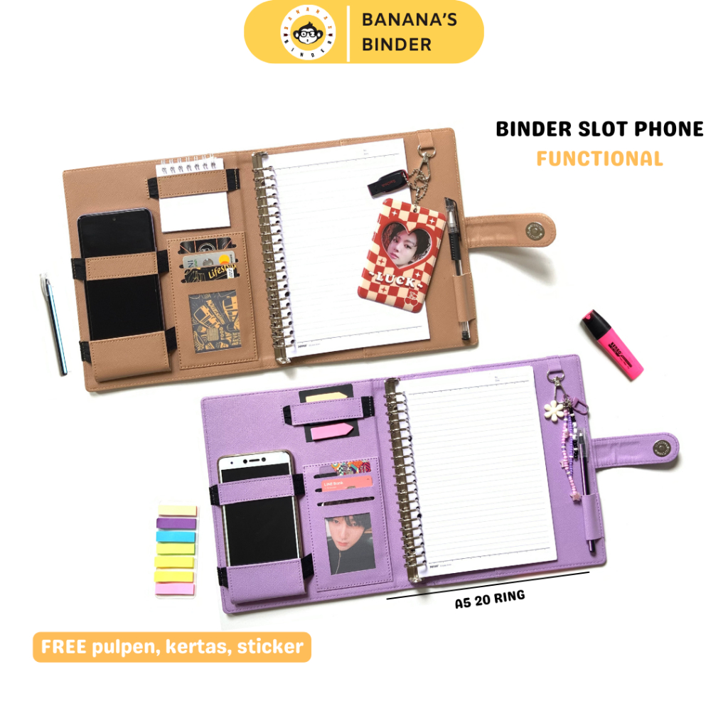 Jual Binder Exclusive Slot Phone Functional A5 20ring FREE Custom Nama ...