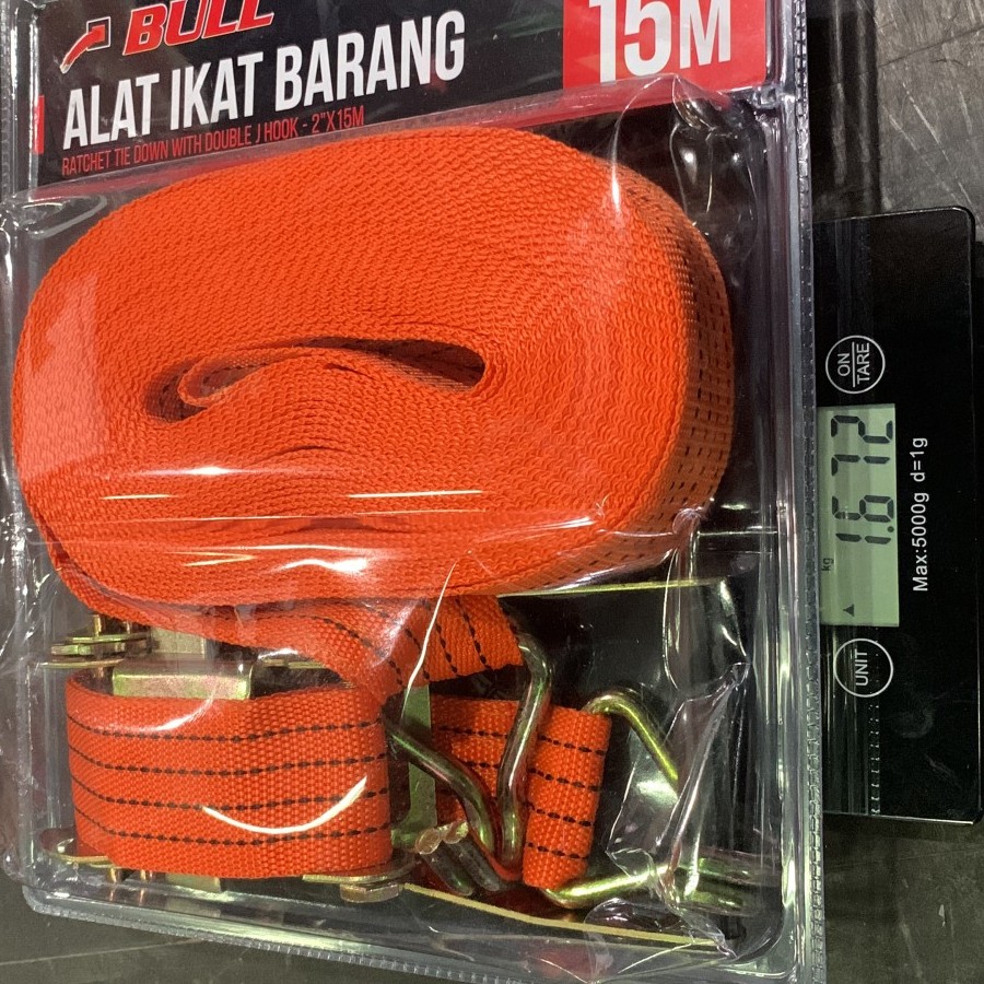 Jual Tali Ikat Lashing Cargo BULL BLRT02-015 Ratchet Tie Down 2" x 15M | Shopee Indonesia