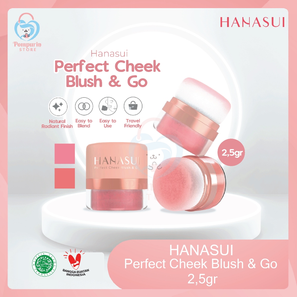 Jual Hanasui Perfect Cheek Blush & Go 2,5gr - Blush On Shimmer Natural ...