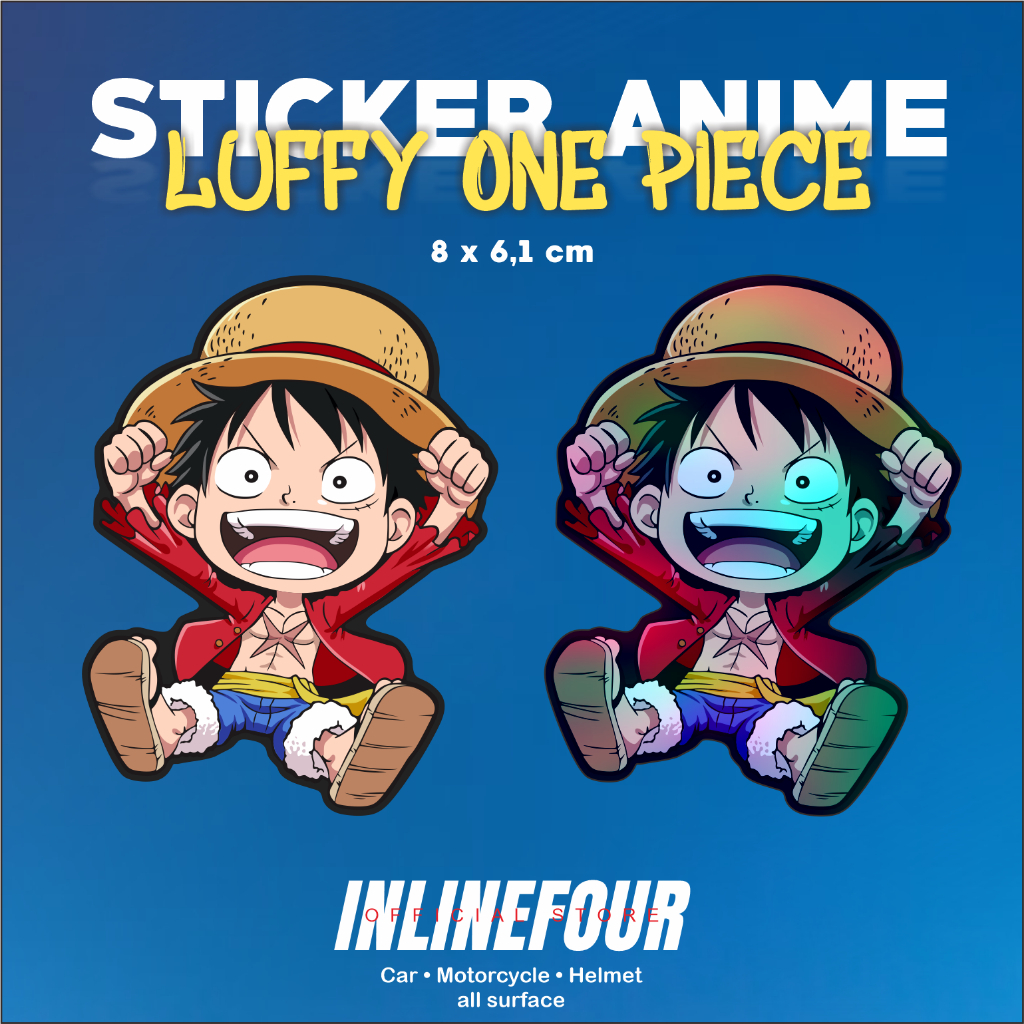 Jual Sticker Hologram Anime - Stiker One Piece Monkey D. Luffy Straw ...