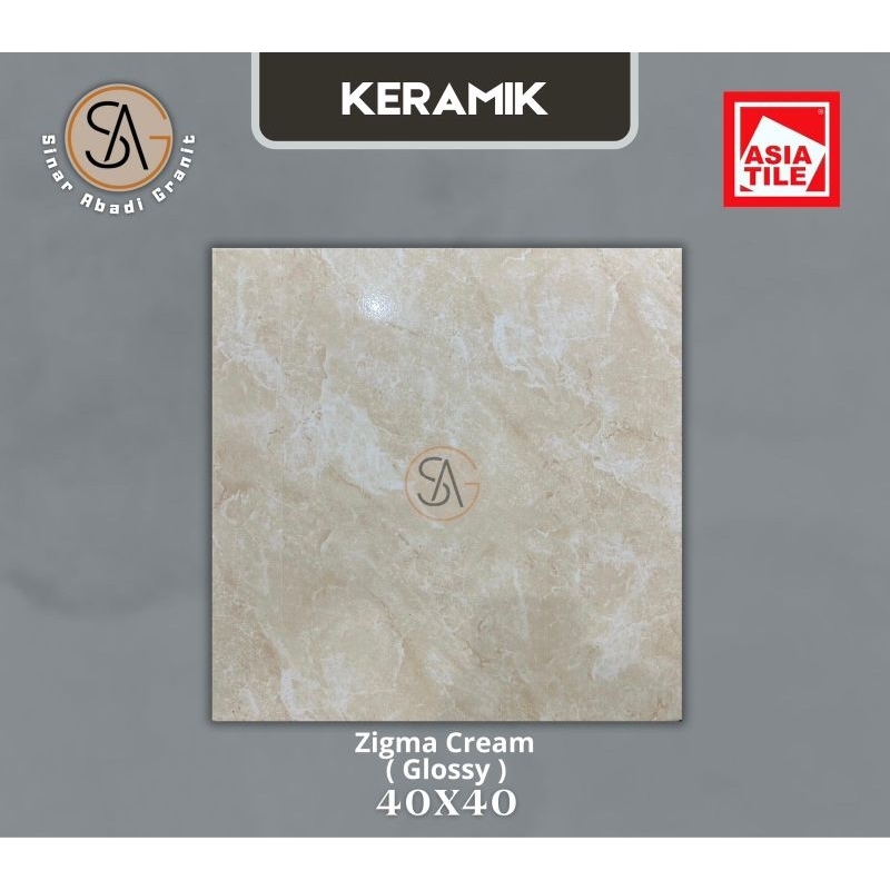 Jual keramik 40x40 asia tile zigma cream | Shopee Indonesia