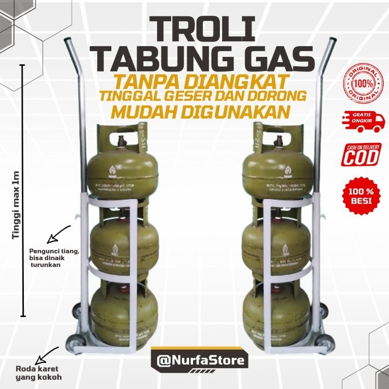 Jual TROLI GAS 3KG TANPA DIANGKAT BISA 3 SUSUN | Shopee Indonesia