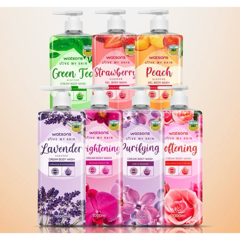 Jual WATSONS Body Wash shower gel scented 1000 ml / Body wash 1000ml ...