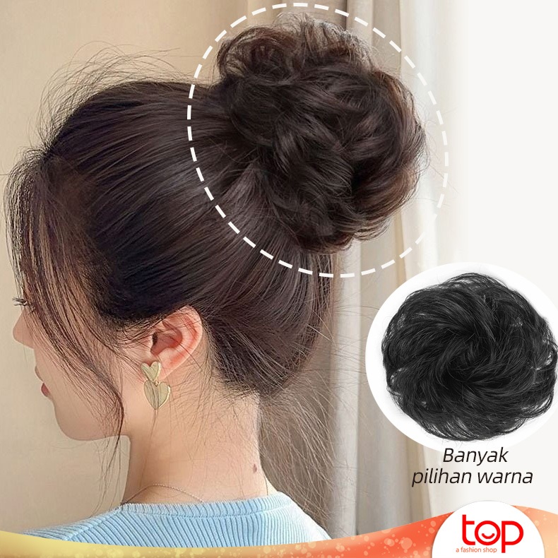 Jual Ikat Rambut Wig karet cepol sanggul Instant Konde rambut Sintetis ...