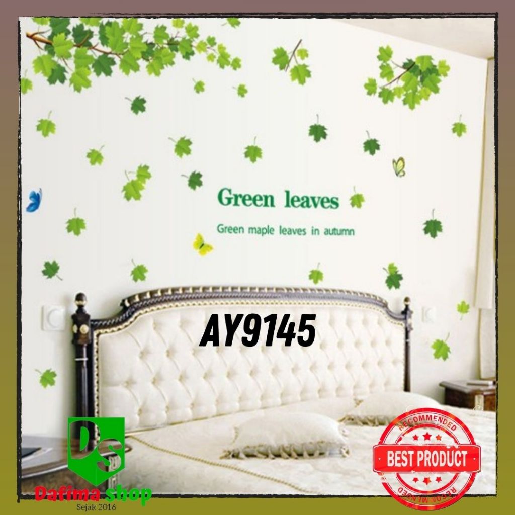 Jual Wall Sticker Dinding Pintu Uk.60x90 Daun Daun Hijau AY9145 | Shopee Indonesia