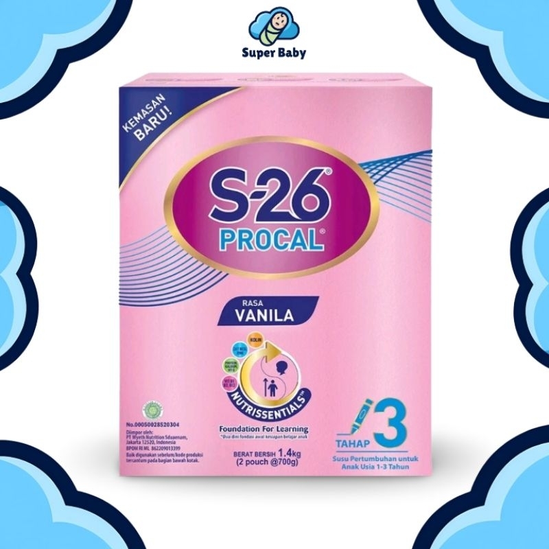Jual SUSU PERTUMBUHAN BALITA S26 PROCAL 3 USIA 1-3 TAHUN VANILLA 1400gr | Shopee Indonesia