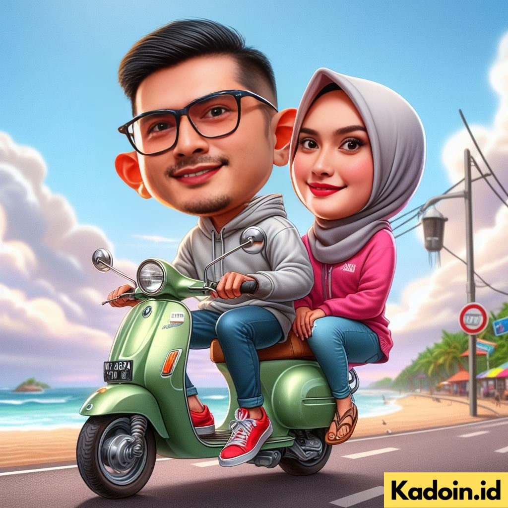Jual Jasa Edit Karikatur Motor Matic Untuk Kado Ulang Tahun/Wisuda ...