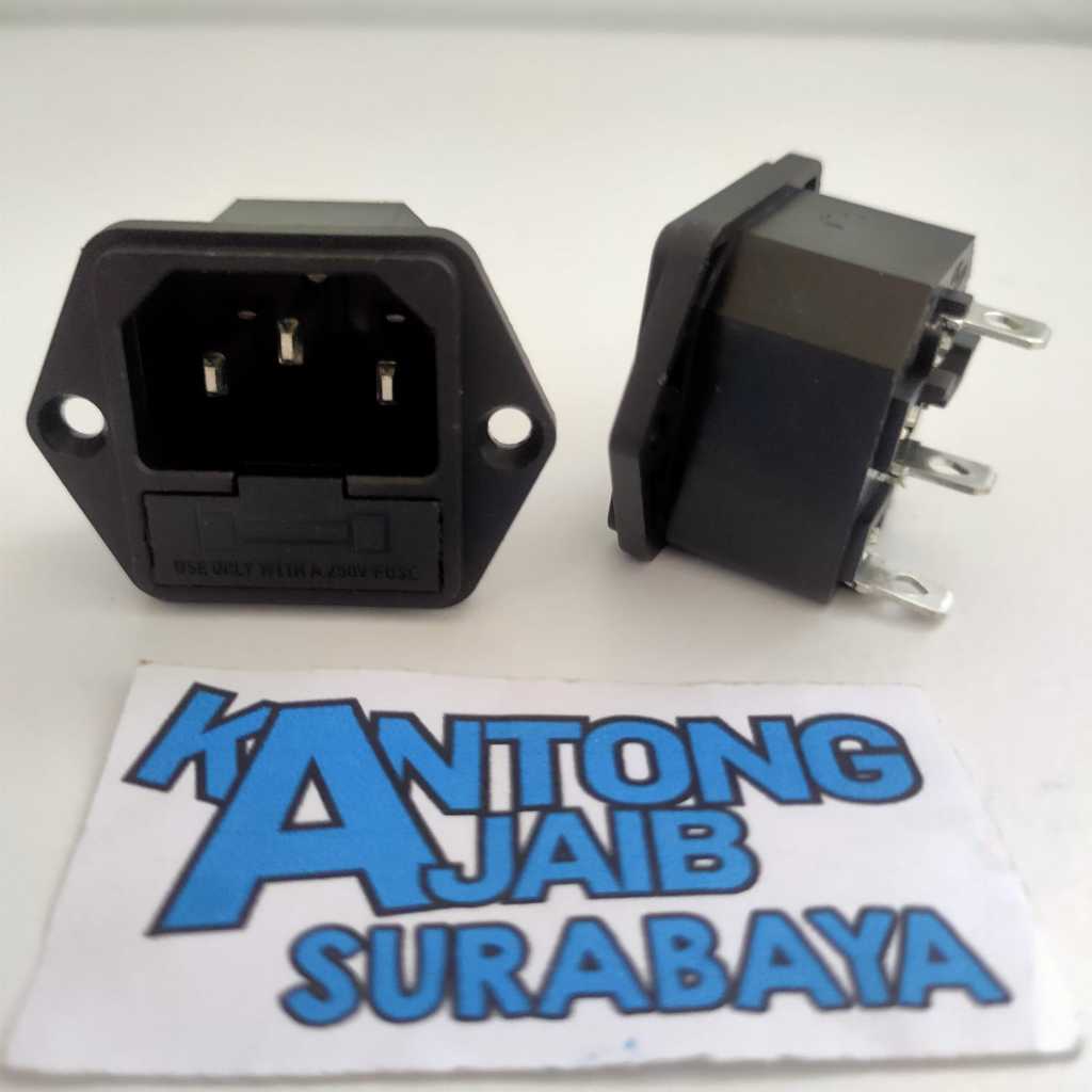 Jual Soket AC Listrik 3pin plus Fuse Holder Box Bell Amplifier Soket AC Komputer AC Power Socket ...