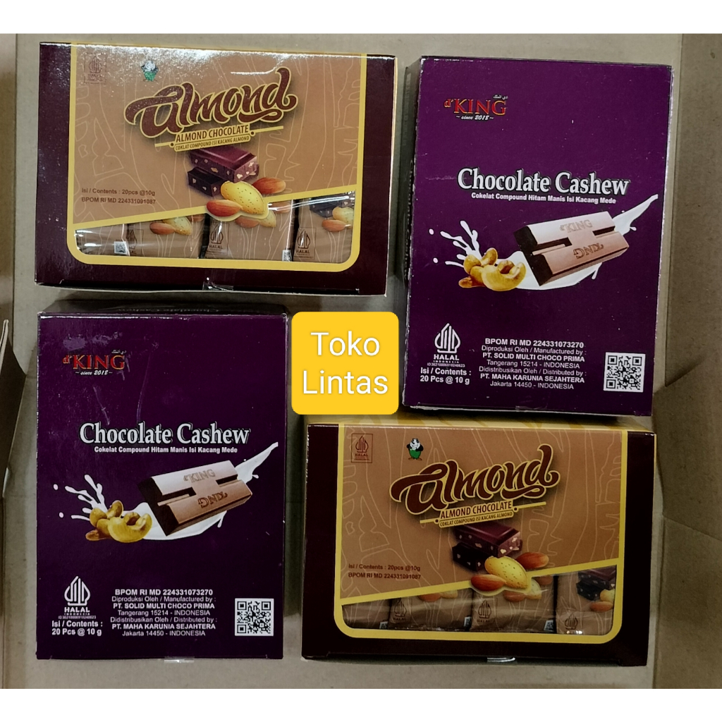 Jual Cokelat Compound Hitam Manis isi Kacang Mede Chocolate Cashew Dus ...