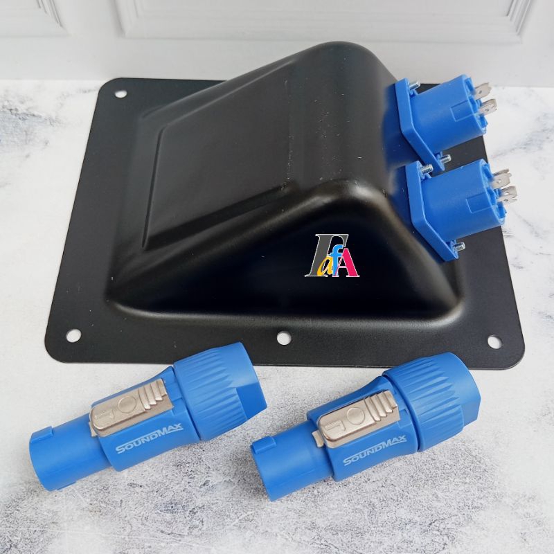 Jual Panel Plat Spikon Cekung + Jack Spikon soundmax Biru + 2 Soket ...