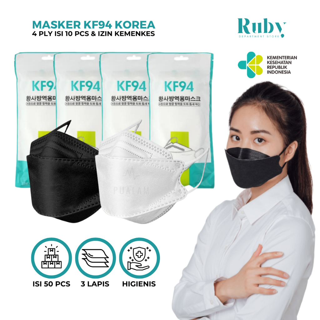 Jual Masker KF94 4 Ply Disposable Face Mask Kesehatan Korea Kpop 4 Ply | Shopee Indonesia