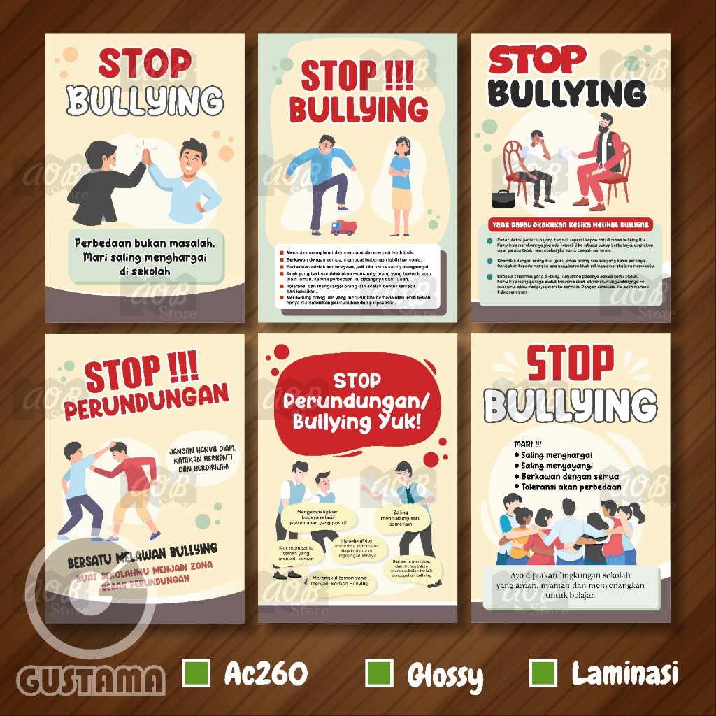 Jual Poster Stop Bullying Stop Perundungan Set 2, Poster Edukasi Laminasi A3 | Shopee Indonesia