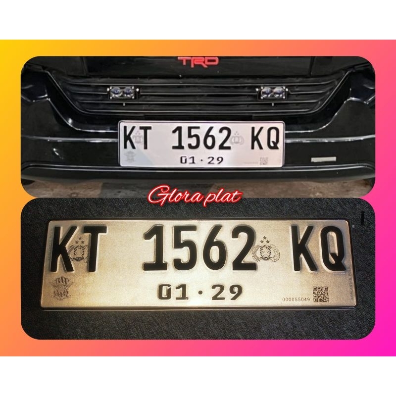 Jual plat mobil reflektif barcode QR sepasanng depan belakang | Shopee ...