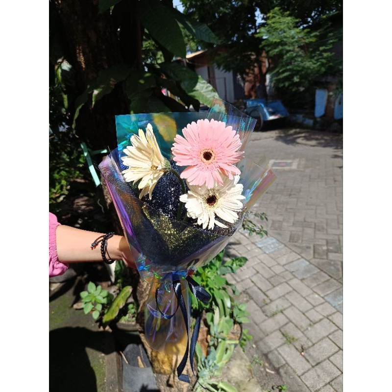 Jual buket bunga garbera asli segar fresh flower bouquet surabaya ...