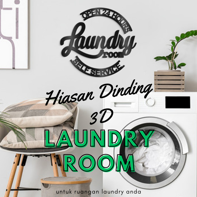 Jual Hiasan Dinding Unik Estetik 3D Timbul "LAUNDRY ROOM" hd009 ...