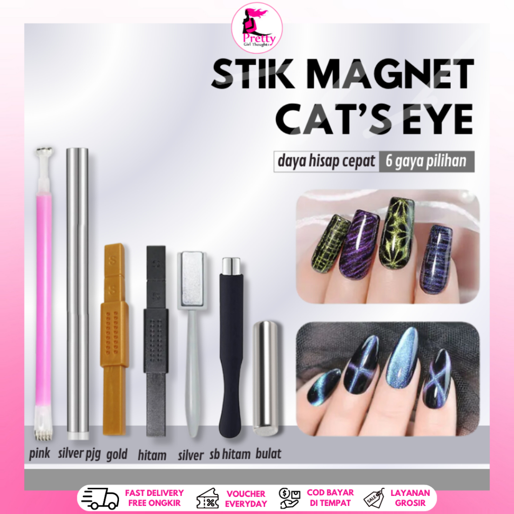 Jual Pretty Stick magnet Nail Art Efek Cat Eyes/Magnet Bulat/Stick ...