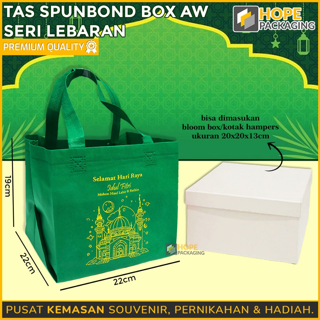 Jual Tas Spunbond AW Lebaran / Tas Hampers / Tas Kain Spunbond Idul Fitri / Tas Hadiah kue ...
