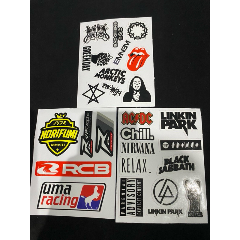 Jual 30 pcs sticker logo keren-sticker set pack cutting-sticker logo ...