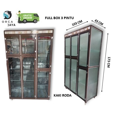 Jual FULL BOX 3 PINTU TIANG HOLO PLUS RAK GELAS/FULLBOX/RAK PIRING/RAK ...