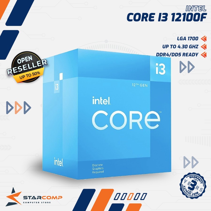 Jual Intel Core i3 12100F 3.3GHz Up To 4.3GHz [Box] Socket LGA 1700 ...
