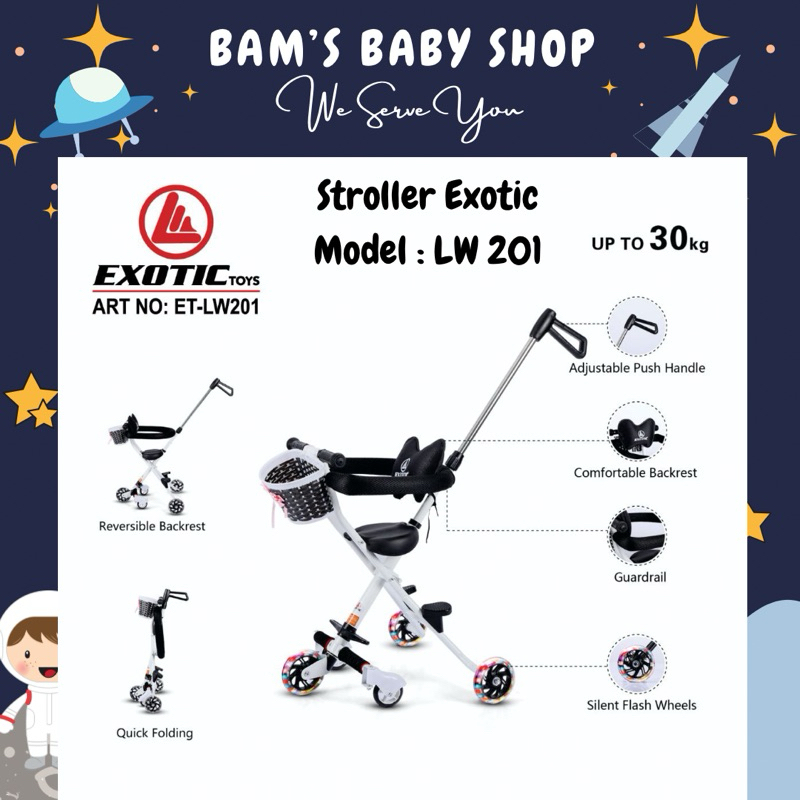 Jual [FREE BUBBLEWRAP] BAMS TERMURAH STROLLER SEPEDA ANAK MIKRO TRIKE EXOTIC LW 005 105 002 003 ...