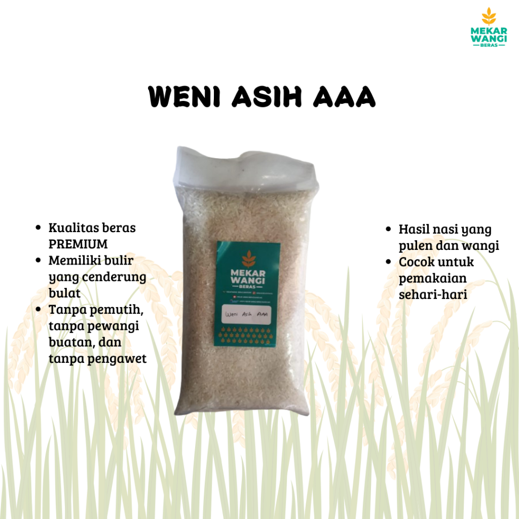 Jual BERAS PANDAN WANGI WENI ASIH AAA 1KG | Shopee Indonesia