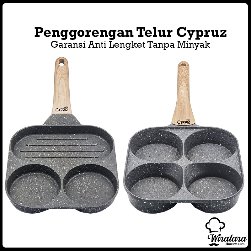 Jual CYPRUZ Penggorengan Telur 4 Lubang Anti Lengket | Fry Pan Telur 3 ...