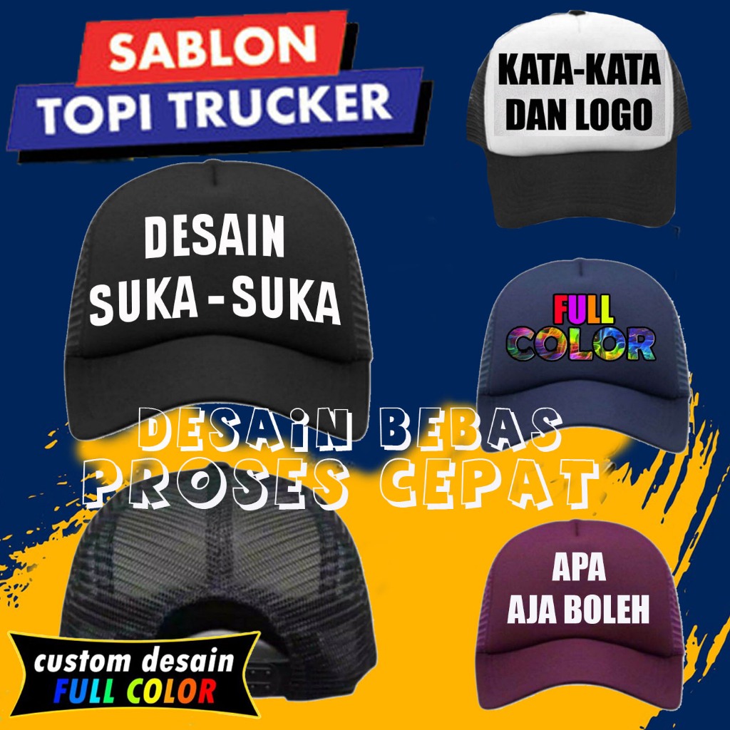 Jual Topi Sablon Custom Bisa Pesan 1 Pcs dan 1 Hari Langsung Jadi Tanpa ...
