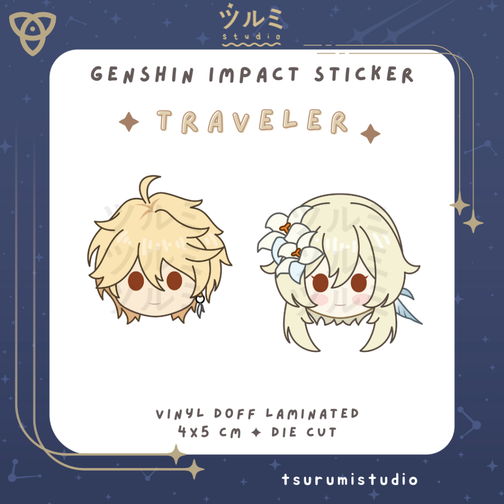 Jual Genshin Impact Chibi Sticker Traveler (Aether & Lumine) by ...