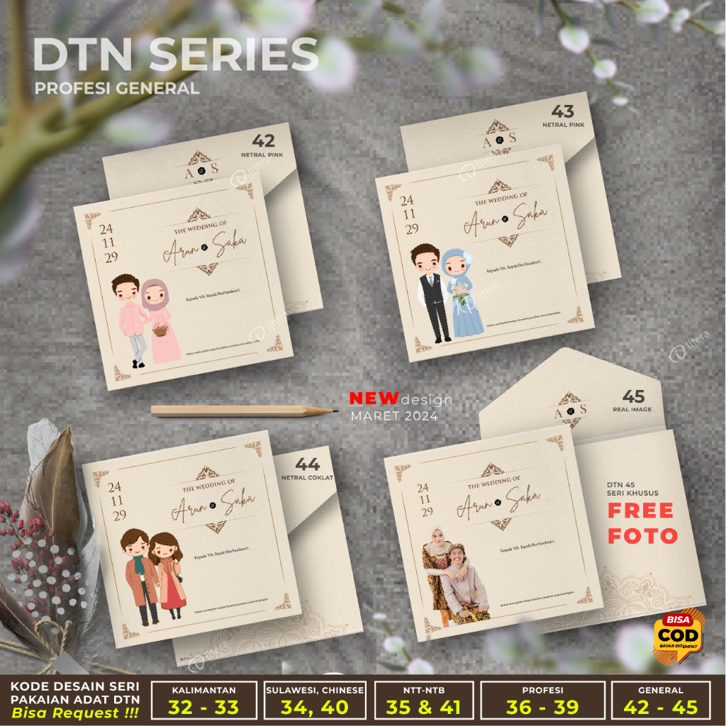 Jual Undangan Nikah Pernikahan amplop jasmine tema adat Kalimantan ...