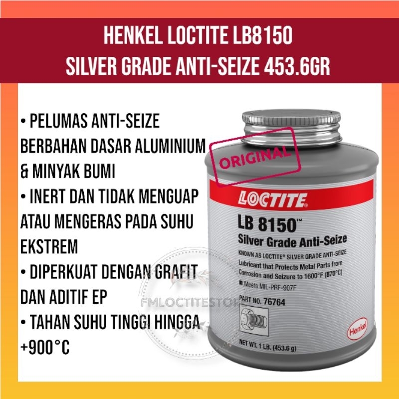 Jual HENKEL LOCTITE LB8150 LB 8150 SILVER GRADE ANTI SEIZE PELUMAS MOBIL TRUCK QR 453.6G ...