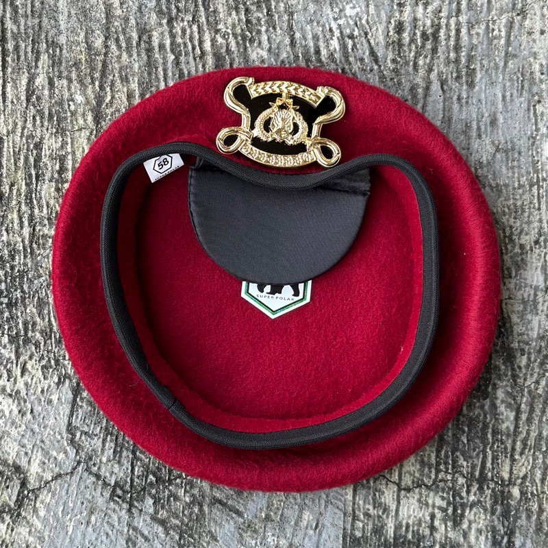 Jual Topi Baret Merah Tua RESKRIM | RESERSE + emblem mirror Super Polar ...