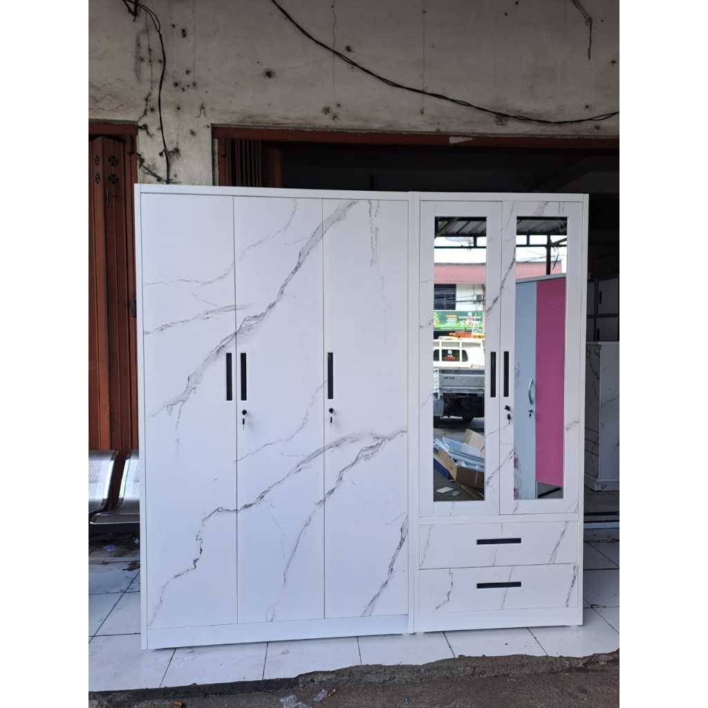 Jual LEMARI PAKAIAN BAHAN PLAT BESI 5 PINTU AYUN/LEMARI PAKAIAN ...